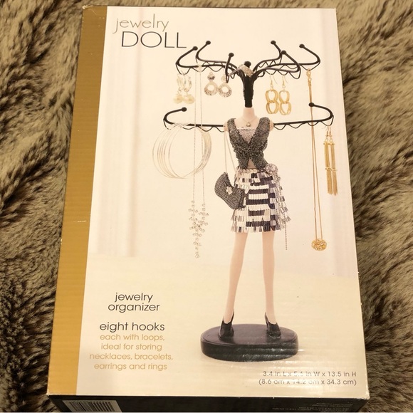 Bed Bath & Beyond | Storage & Organization | Nib Rachel Jewelry Doll With Eight Hooks Organizer ...